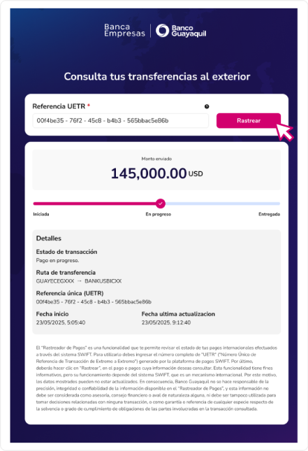 ¿Dónde encuentro el código UETR de mi transferencia al exterior ...